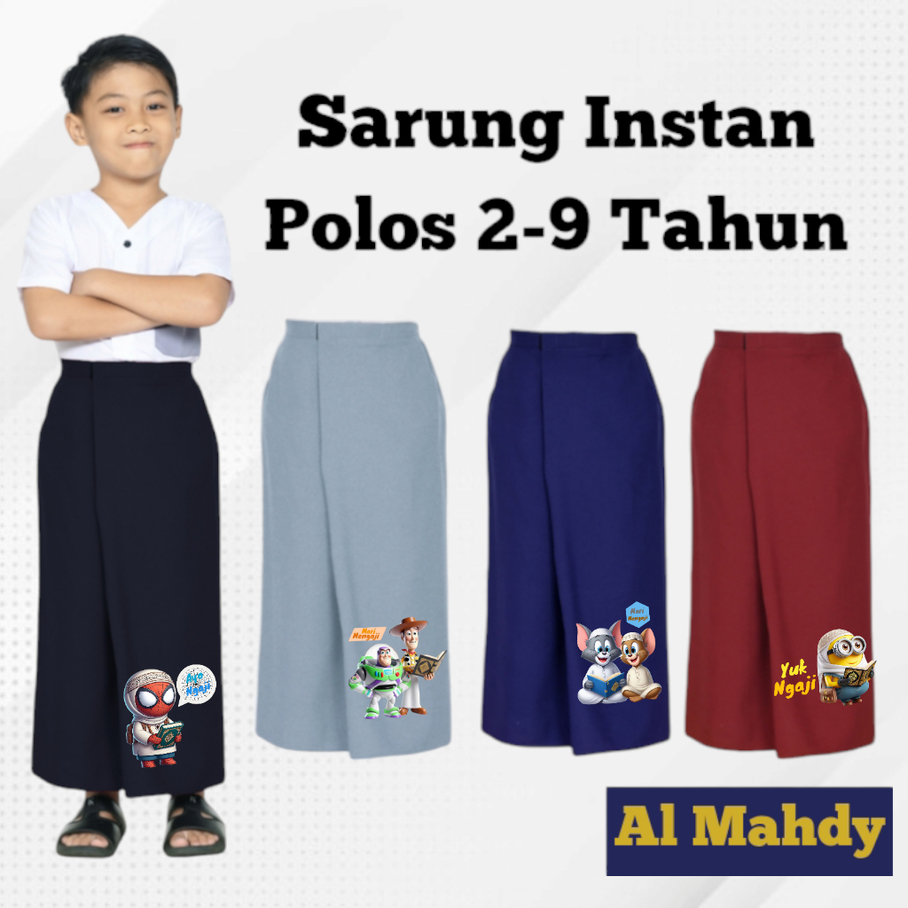Jual Sarung Instan Anak Laki Laki Motif Tenun Polos Karakter Font ...