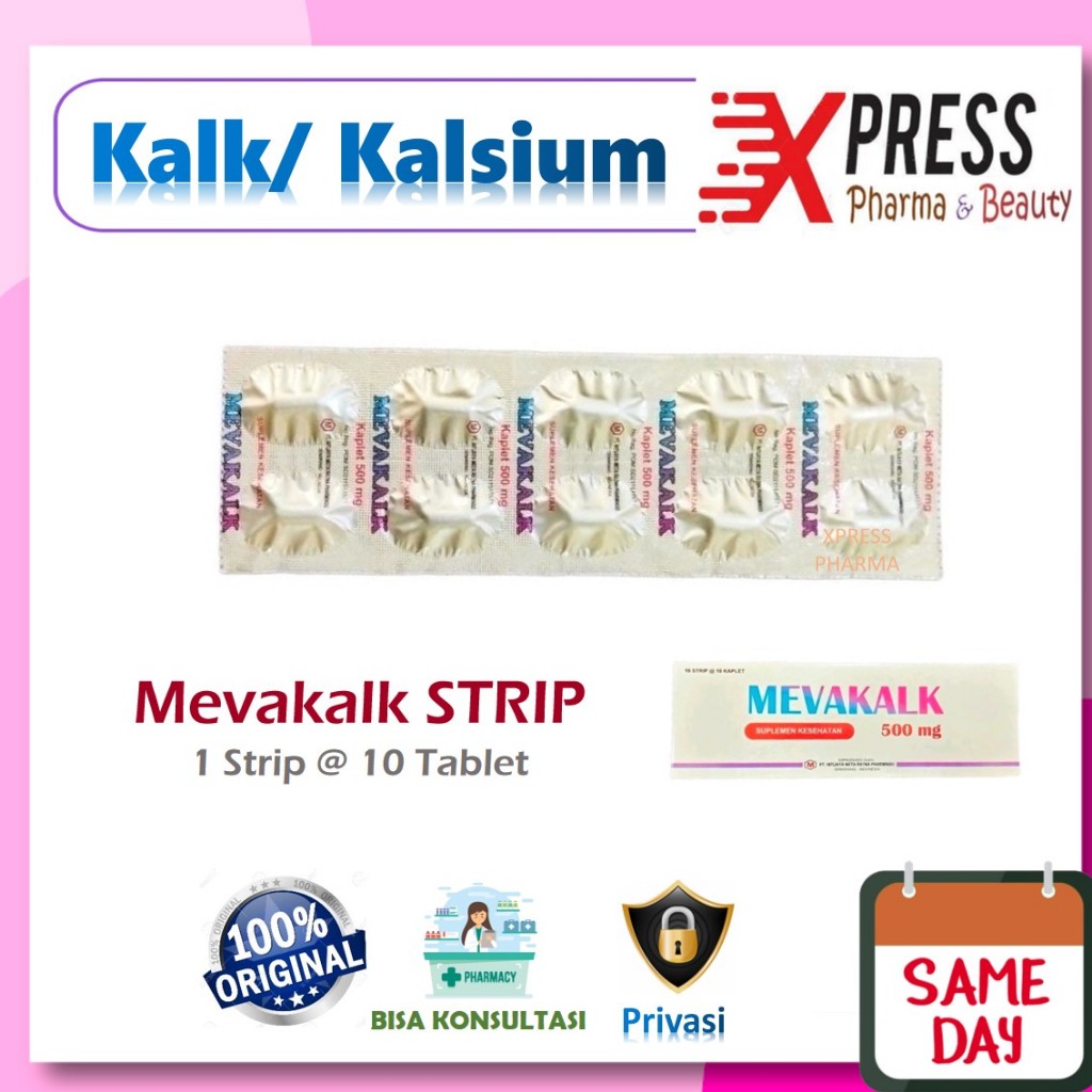 Jual XPRESS ! STRIP MEVAKALK isi 10 tablet Kalsium Kalk Vitamin Tulang ...
