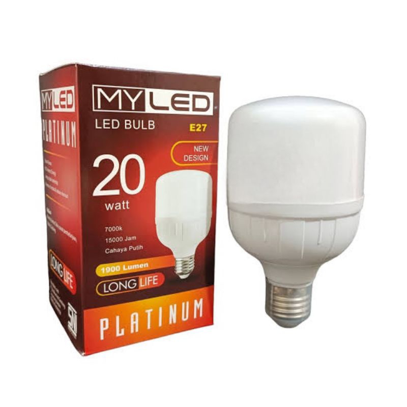 Jual MY LED PLATINUM LAMPU BOHLAM LED BULB 20 WATT CAHAYA PUTIH / LAMPU ...