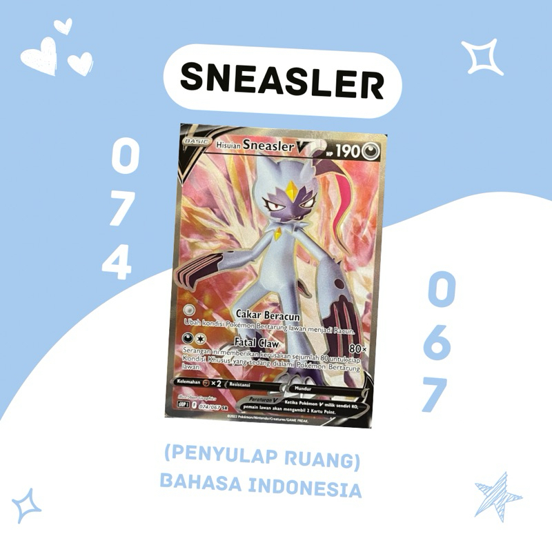 Jual Hisuian Sneasler V SR S10P 074/067 Pokemon TCG Indonesia | Shopee Indonesia