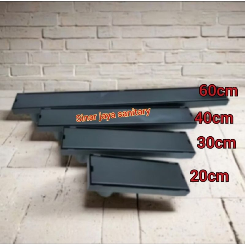 Jual Floor drain hitam panjang lobang samping 60cm/40cm/30cm/20cm / Smart floor hitam lobang ...