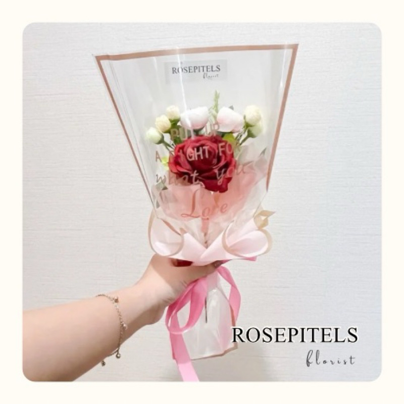 Jual PETITE (V2) Single Rose Bouquet Artificial Flower - Buket Mawar ...
