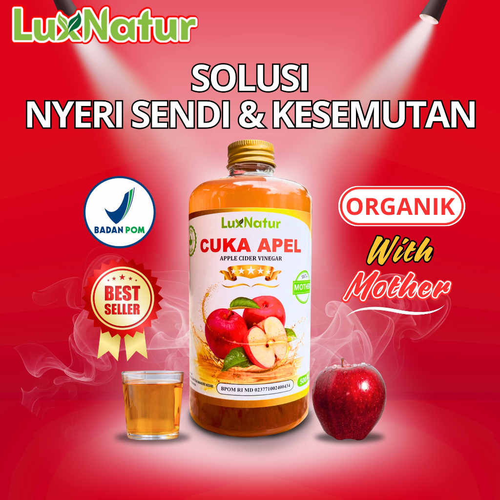 Jual CUKA APEL ORIGINAL WITH MOTHER CUKA APEL ORGANIK ASLI 500 ML 250 ...