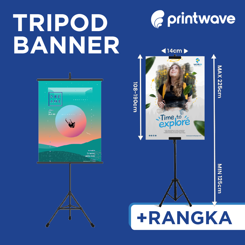 Jual Tripod Banner Custom Premium | Stand Display, Tiang Iklan Promosi ...