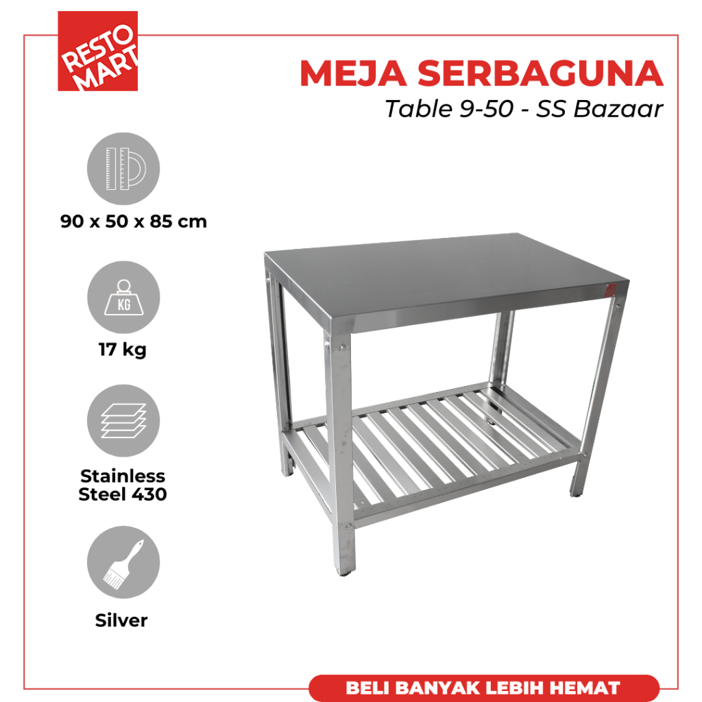 Jual Meja Makan Stainless / Meja Kantin / Meja Serbaguna / Table Sb 9 ...