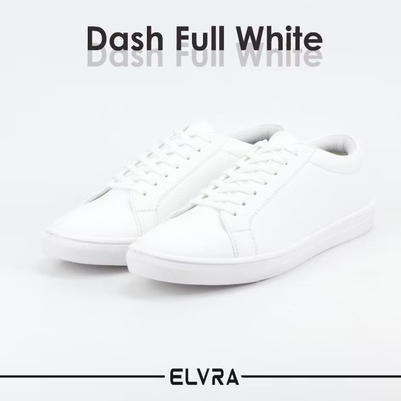 Jual ELVRA - Sepatu Putih Sneaker Putih Pria Sekolah Kerja - Dash Series | Shopee Indonesia