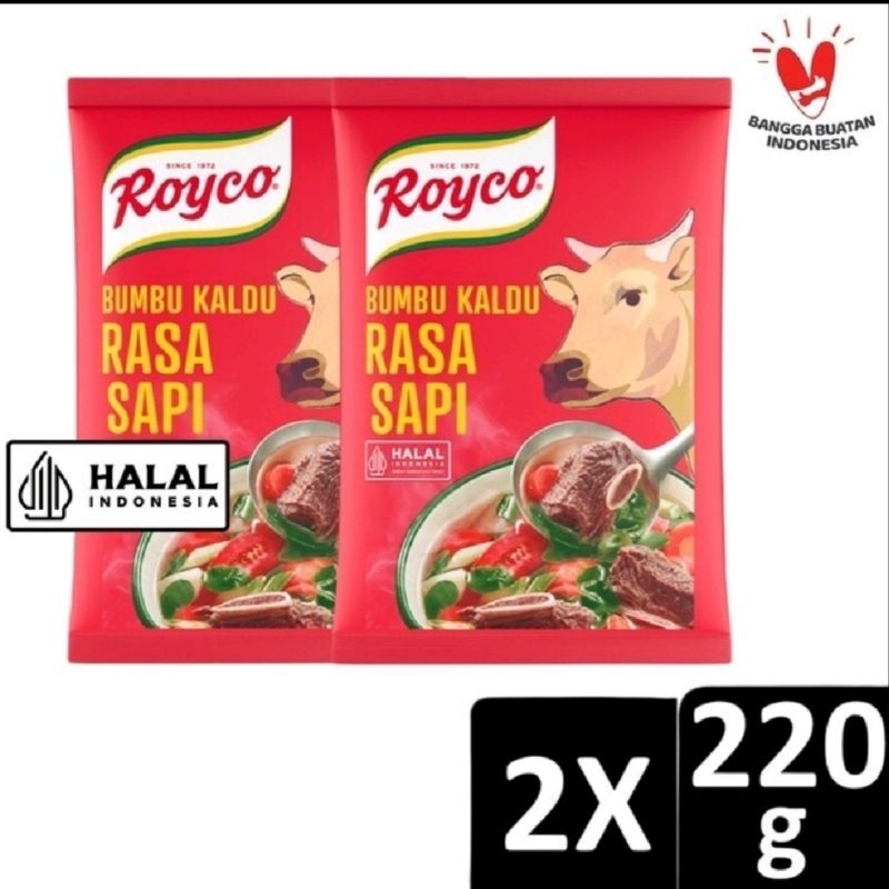 Jual Royco Bumbu Kaldu Penyedap Rasa Sapi 220 gr x 2 (2 Pack) | Shopee ...