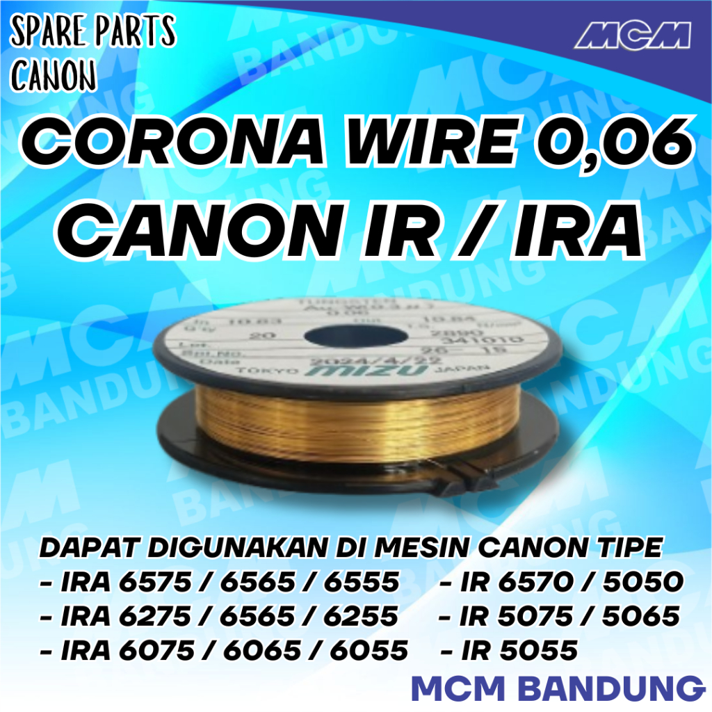 Jual CORONA WIRE 0.06 CANON IR 5000 6570 5075 IRA 6575 6275 GOLD 20 M ...