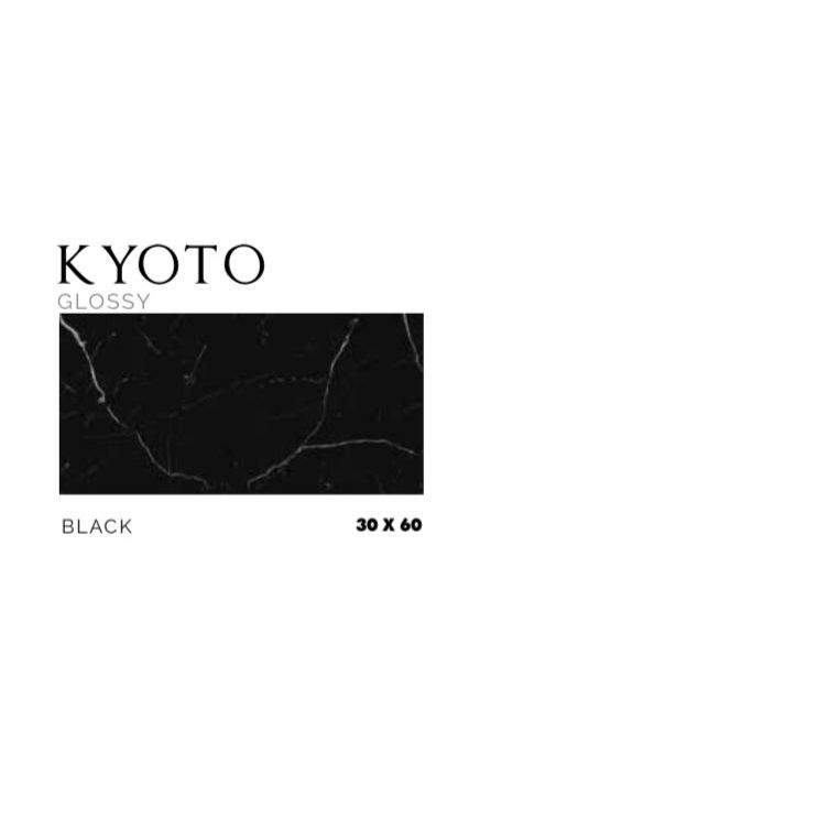 Jual PLATINUM CERAMICS WALL TILE KYOTO GLOSSY BLACK 30X60 | Shopee ...