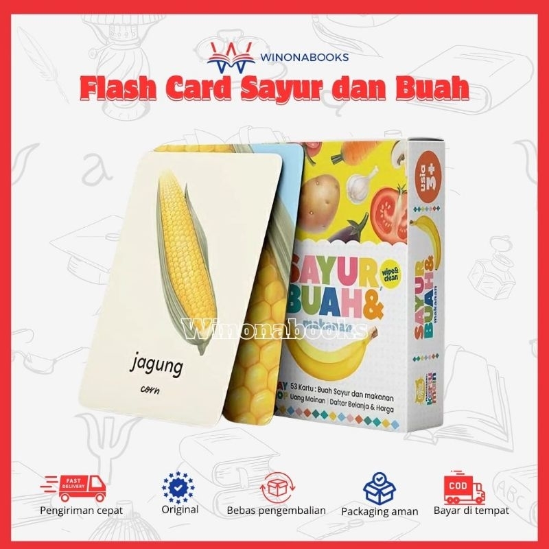 Jual Flash Card Sayur, Buah dan Makanan Kartu Seru Flashcard - buku ...