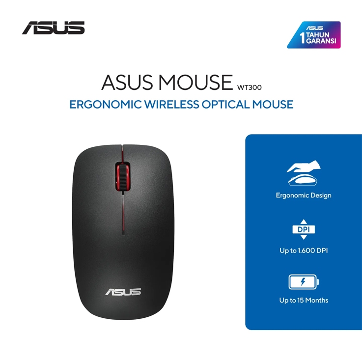 Jual ASUS WT300 Ergonomic Wireless Optical Mouse | Shopee Indonesia