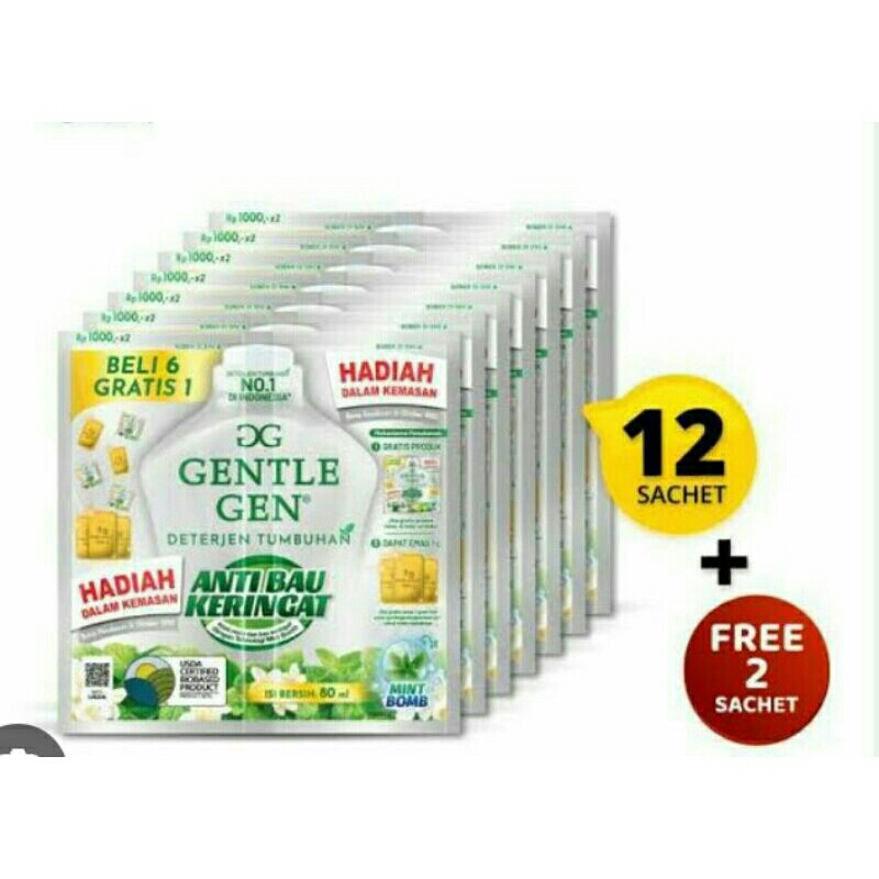 Jual Gentlegent Deterjen Cair Bonus Piring Cantik - Isi 12 Sachet @80ml ...
