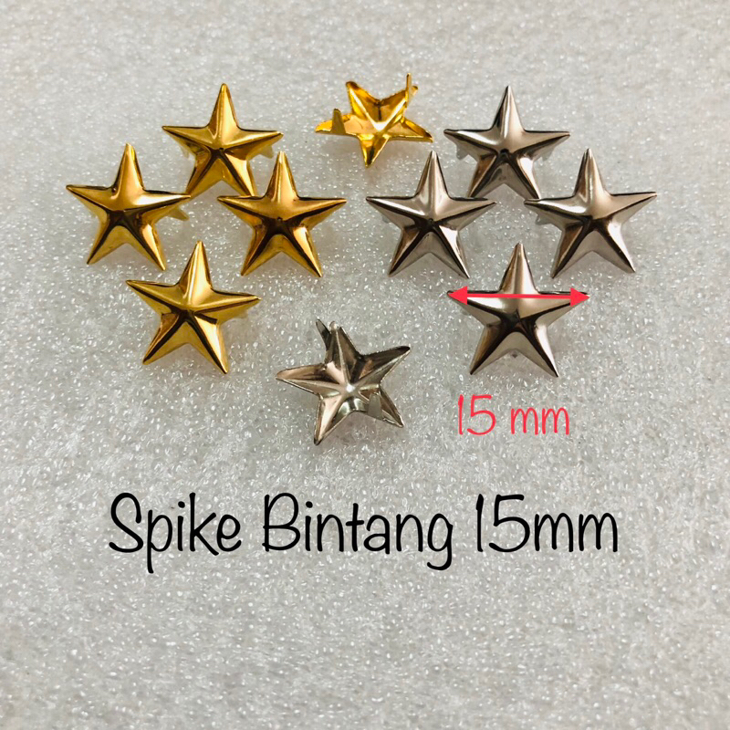 Jual spike bintang 15mm / studs bintang / pin bintang | Shopee Indonesia