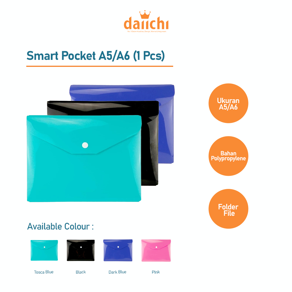 Jual Daiichi - Smart Pocket Map Plastik Kancing Daiichi DOS A5 / A6 ...