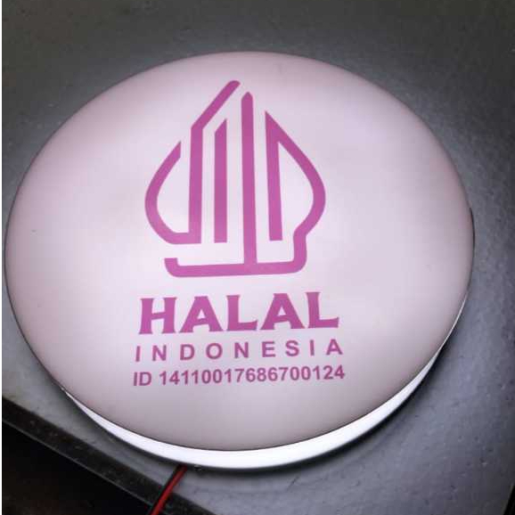 Jual Neon Box Round Logo Halal Minimalis Sign Box 20CM | Shopee Indonesia