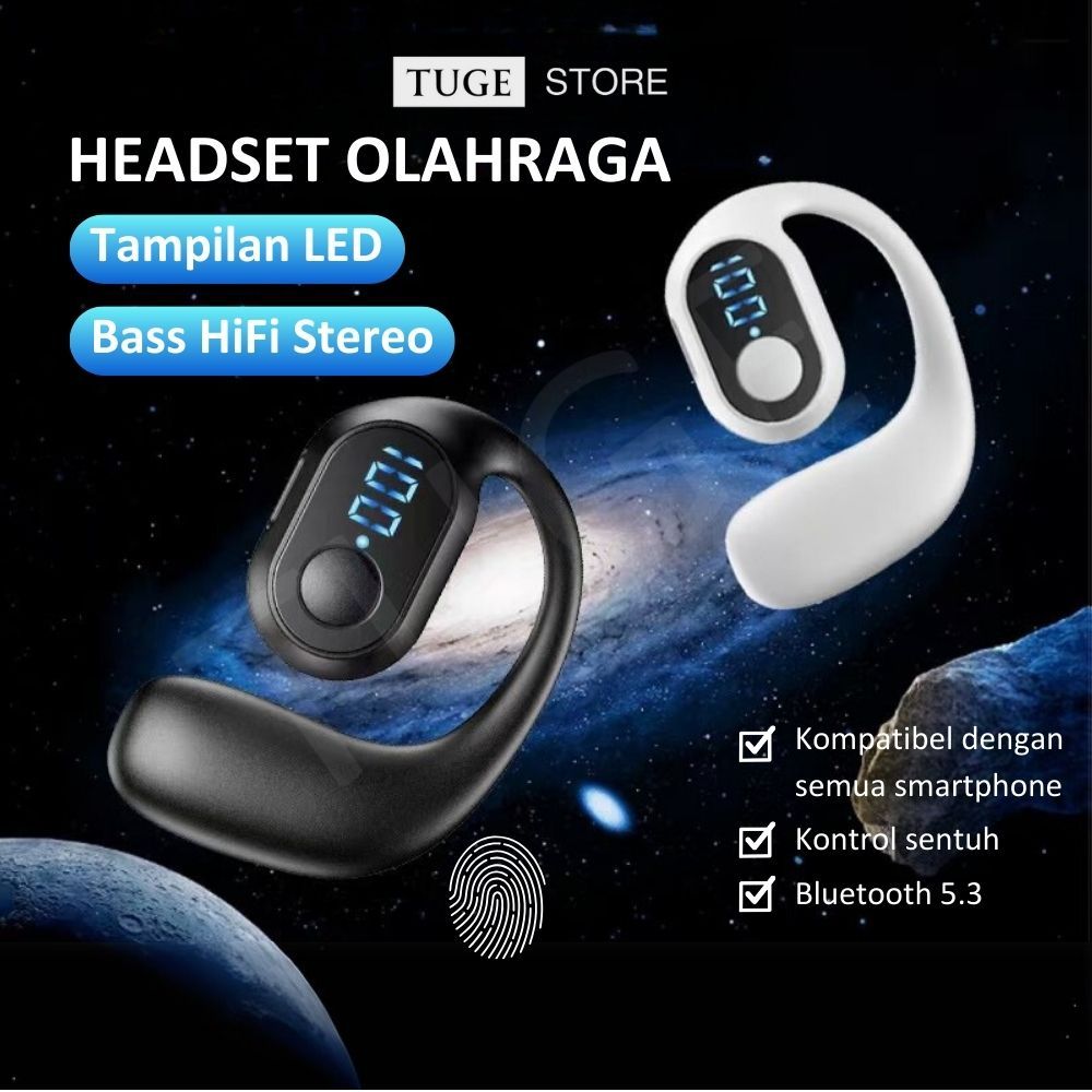 Jual TUGE OWS TWS Sport Single Earphone Wireless Olahraga Headset ...