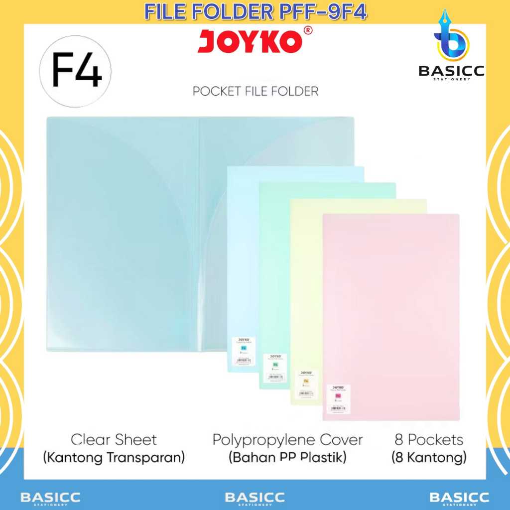 Jual Joyko Pocket File Folder Map File Saku PFF-9F4 Pastel Color @1Pcs ...