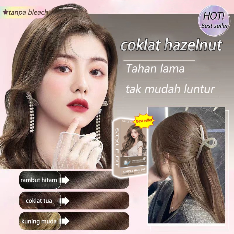Jual 【Mudah dipakai】 STYLE FIT cat rambut coklat hazelnut 200ml tahan ...