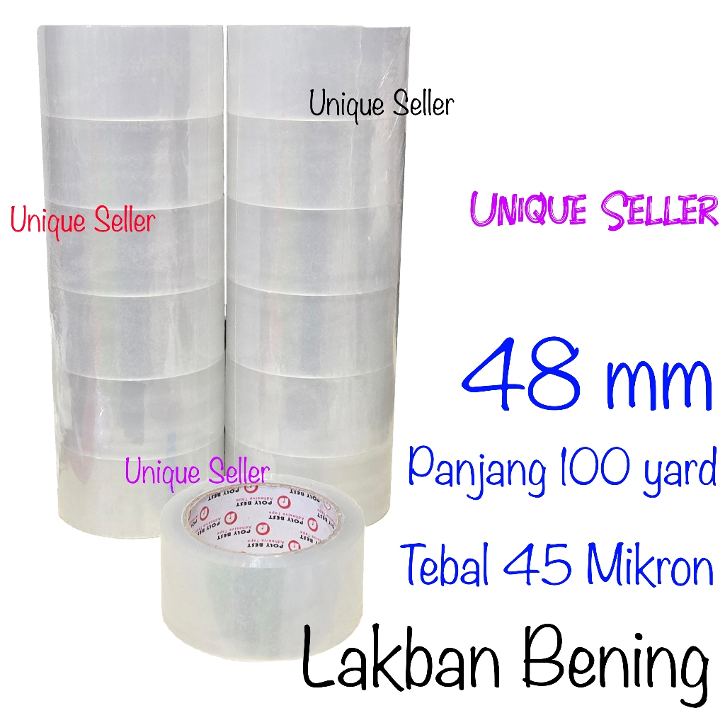 Jual Lakban Bening 48mm 90 Yard Depaper / Lakban Bening 48 mm 90 Yard ...