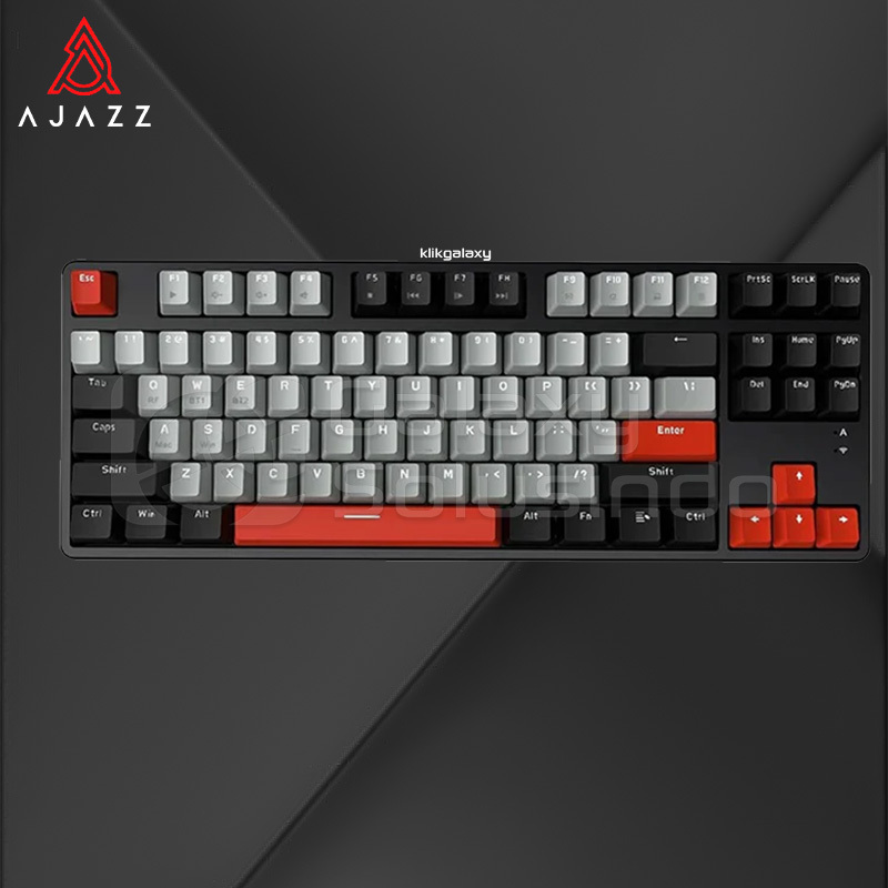 Jual Ajazz AK871 Black Grey Dual Mode Mechanical Gaming Keyboard - Red ...