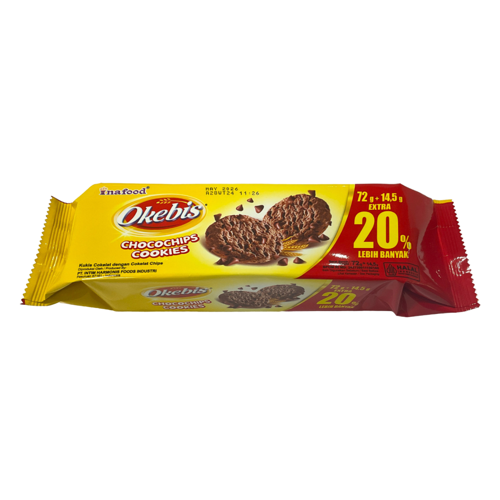 Jual Okebis Chocochips Cookies Extra 48 (1 KARTON 48 PCS) | Shopee ...