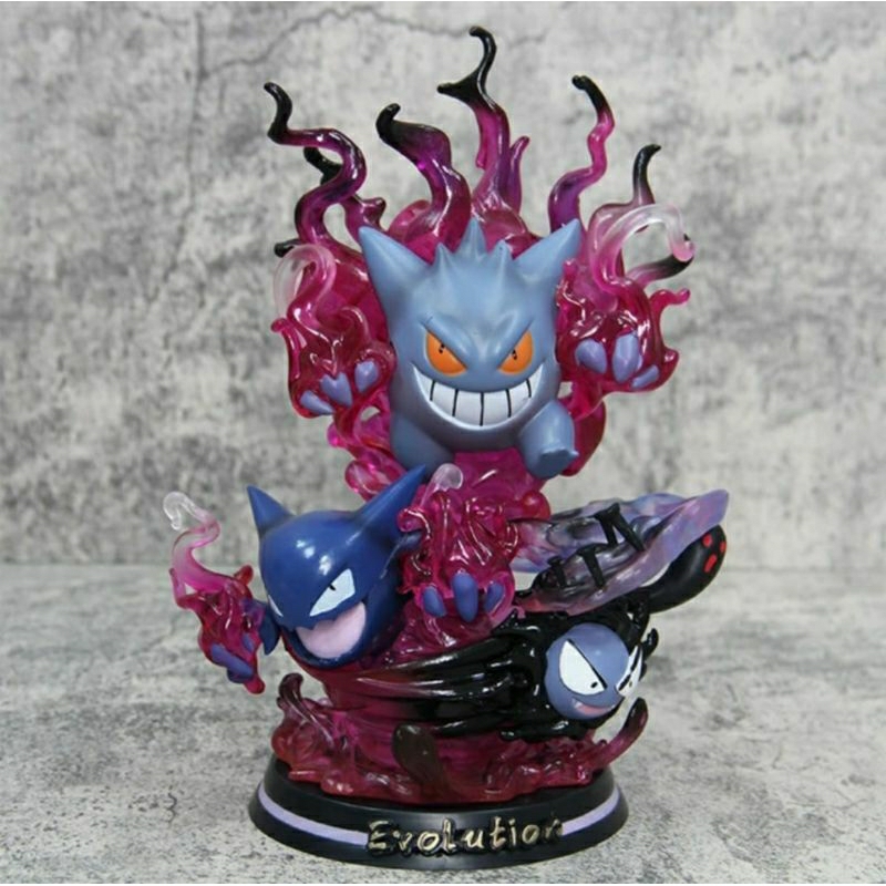 Jual Statue Pokemon Gastly Haunter Gengar Evolution LED Figure | Shopee ...
