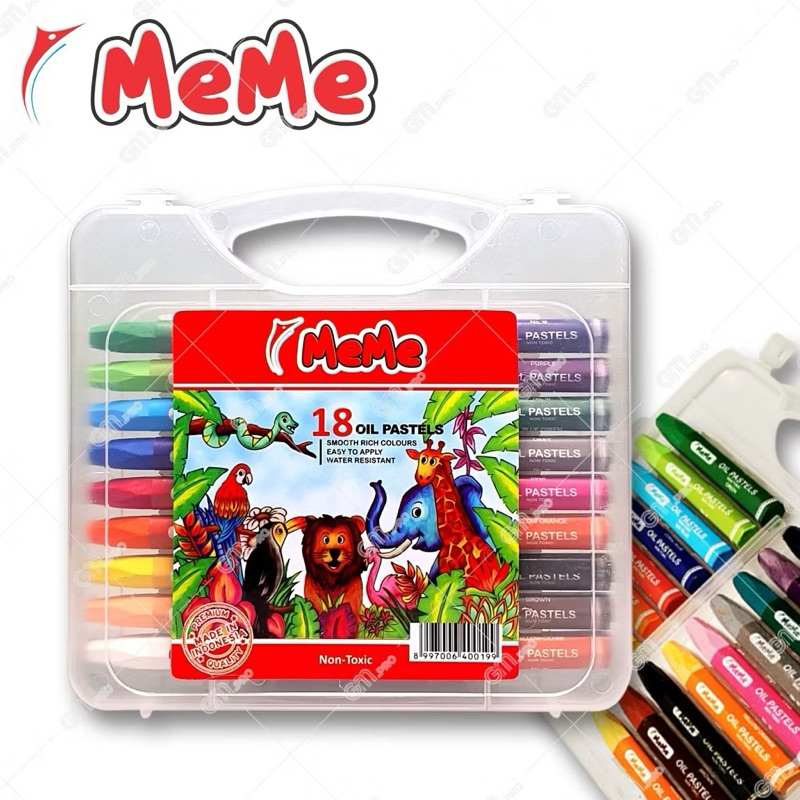 Jual Crayon Meme 18 Warna / Oil pastel Meme 18 Colors / Krayon Oil ...
