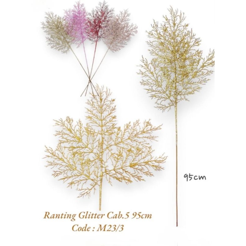 Jual Hiasan Natal Ranting Glitter Cabang 5 95cm (1pcs) - Bunga Natal ...