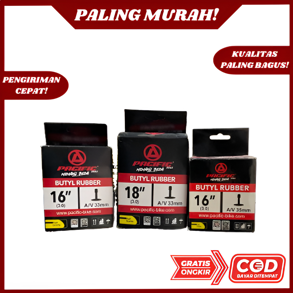 Jual Ban Dalam Sepeda Pacific 16 & 18 Inch Ukuran 16x3.0 18x3.0 Atau 16 x 3.0 AV 35mm 18 x 3.0 ...