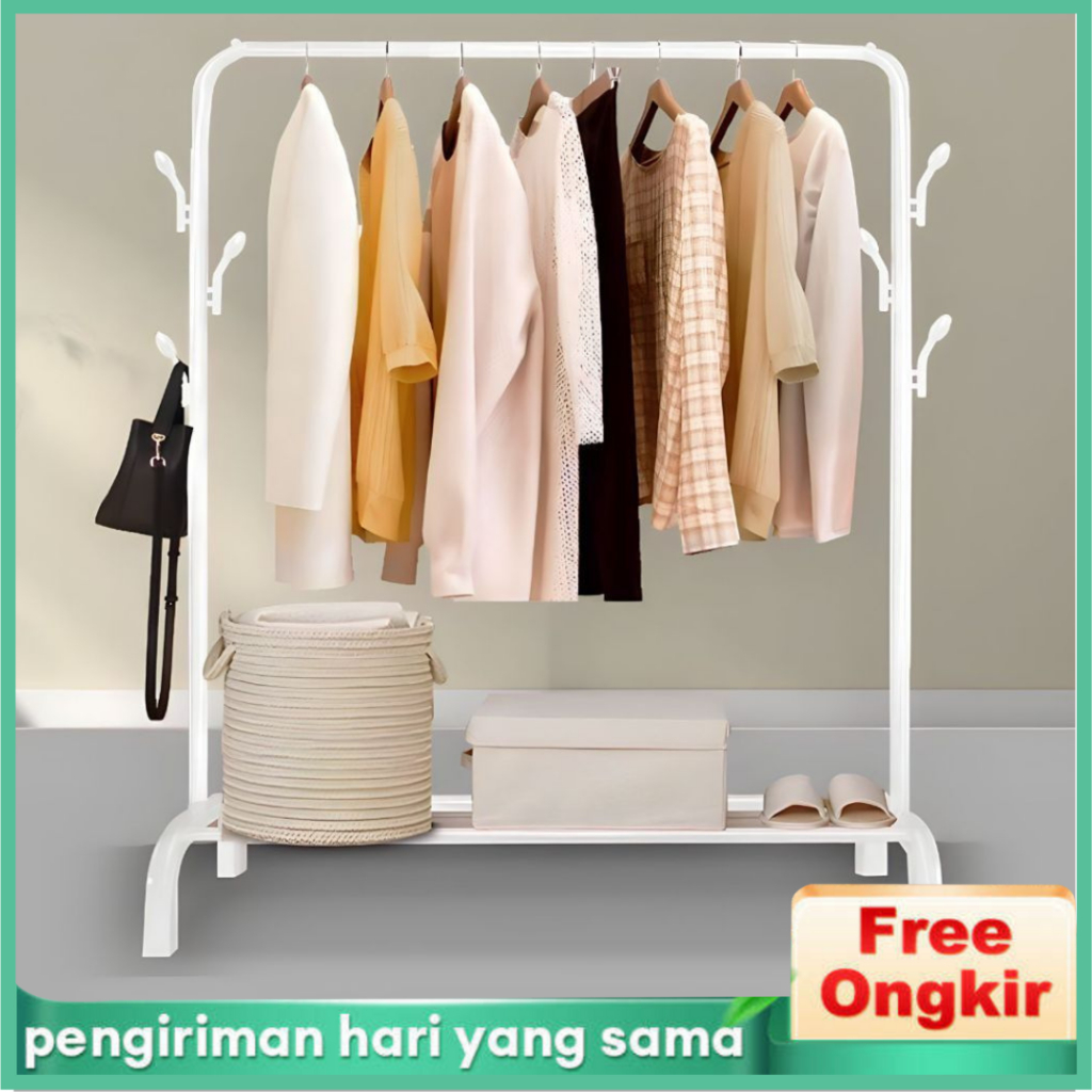 Jual stand hanger single rak gantungan baju pakaian hanger topi tas ...