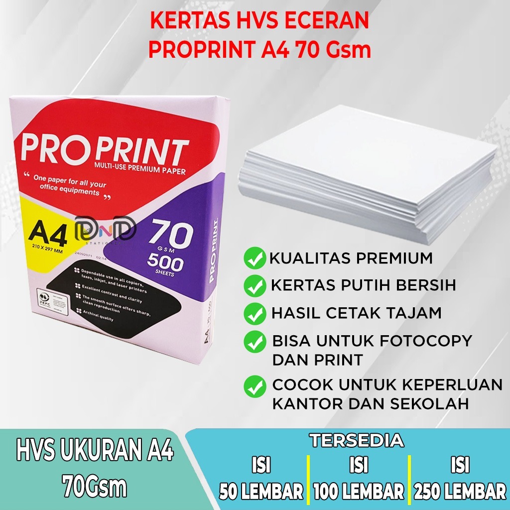 Jual [BISA INSTANT & COD] HVS ECERAN MURAHH PRO PRINT KERTAS HVS A4 ...