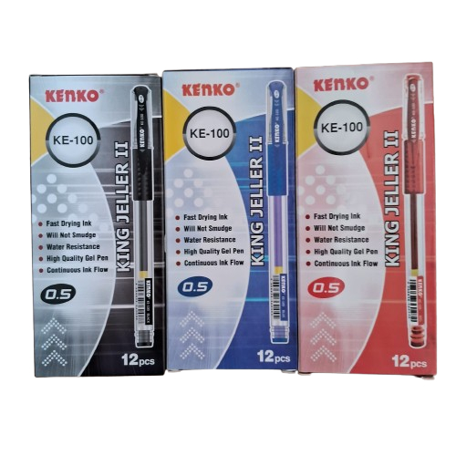 Jual PulPen Gel Kenko KE-100 King Jeller II Bolpen Kenko - 1 Pack (12 ...