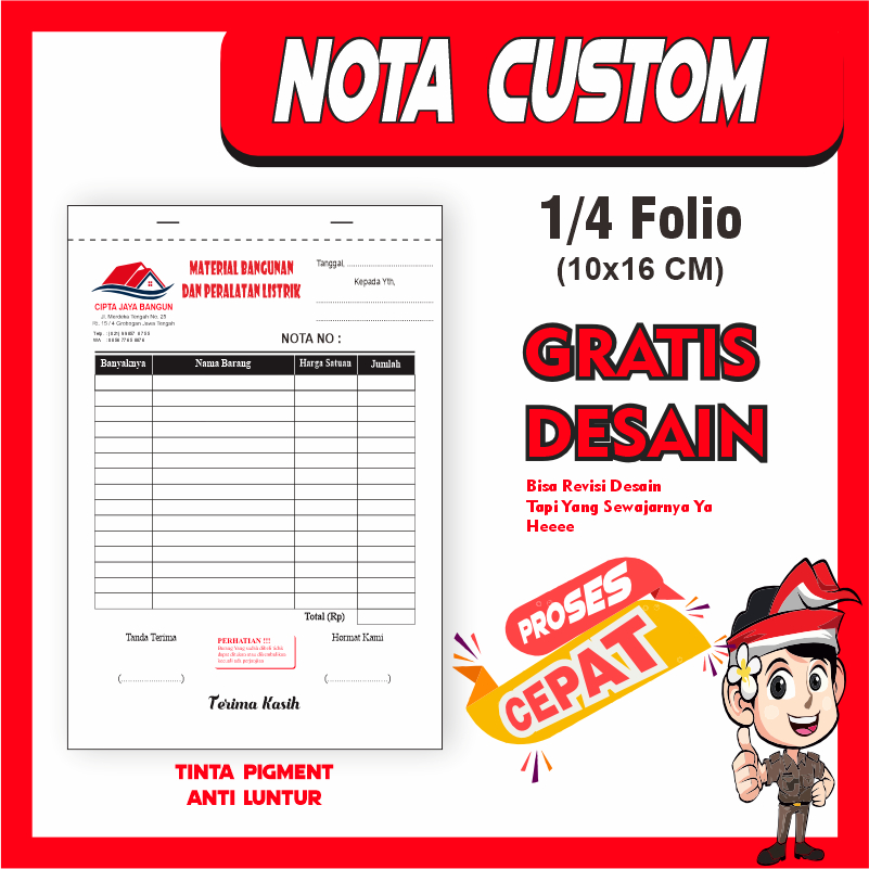 Jual Cetak Nota 1/4 Folio 1 Ply 2 Ply 3 Ply Cetak Nota Custom Nama Toko Laundry Dll | Shopee ...