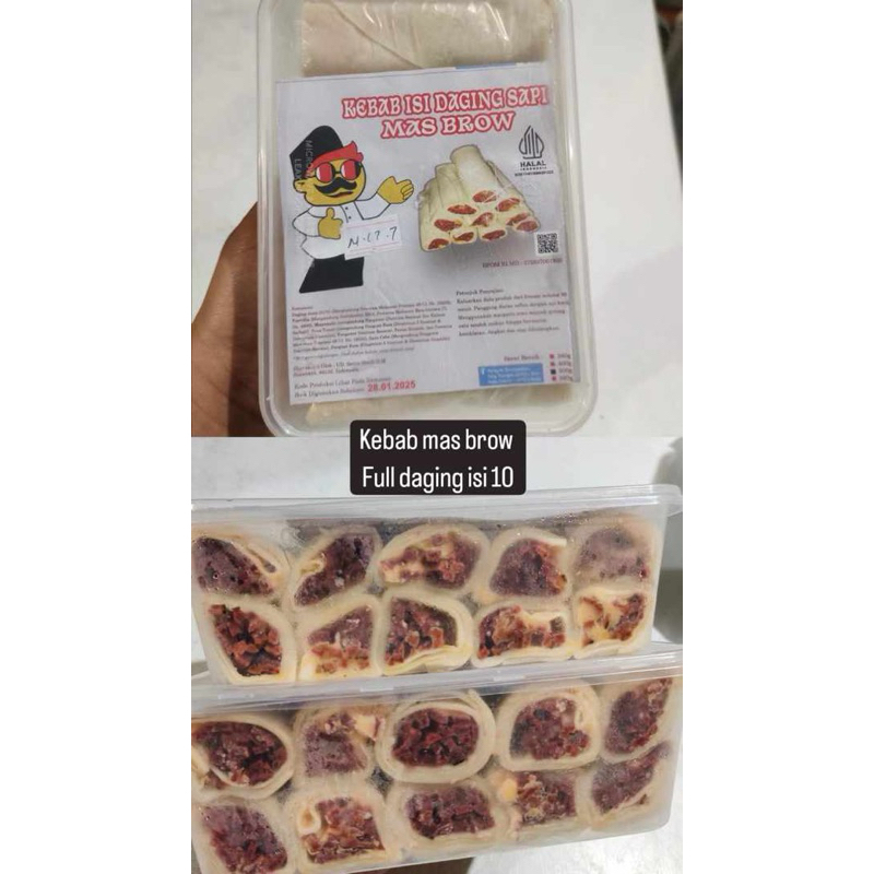 Jual Kebab Daging Mas Brow Isi 10 full daging | Shopee Indonesia