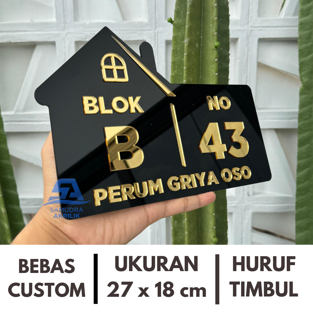 Jual Nomor Rumah Aesthetic Akrilik Timbul Mewah Bebas Custom Tempel ...