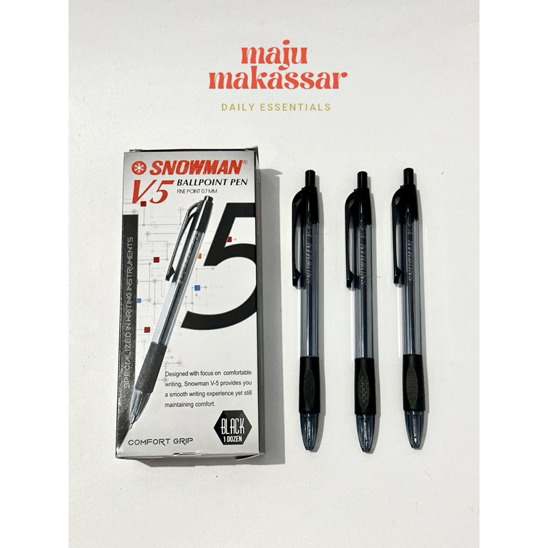 Jual Pulpen Snowman V5 Ballpoint Pen (LSN / 12 PCS) | Shopee Indonesia
