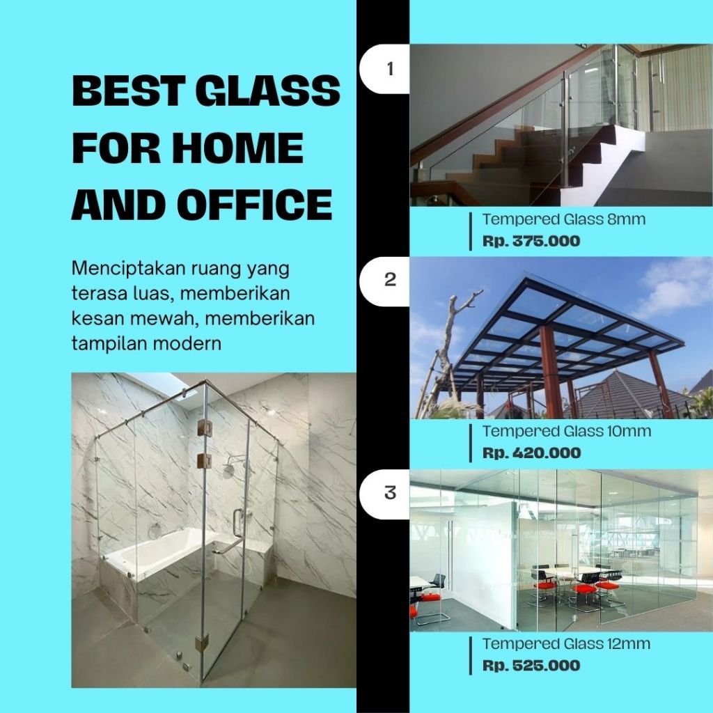 Jual Kaca Partisi 12mm Tempered asahi, kaca 12mm Tempered, Kanopi Kaca ...