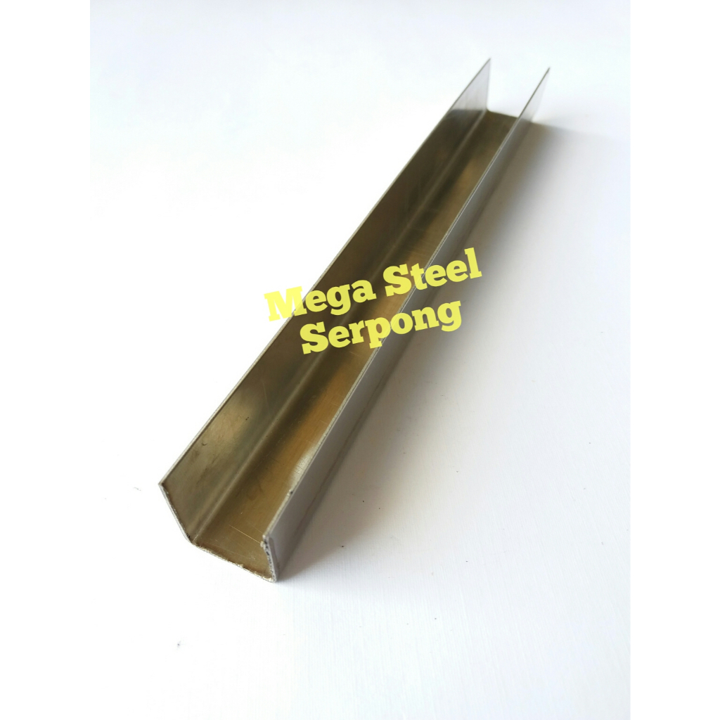Jual List lis U Stainless Steel Plat U Hairline uk 3 x 3 cm Panjang 150 ...