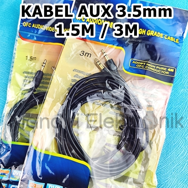 Jual Kabel Audio Jack 3.5mm 3m 1.5m Gold Plated - Kabel AUX 1 ke 1 3 meter 1,5 meter - Kabel ...