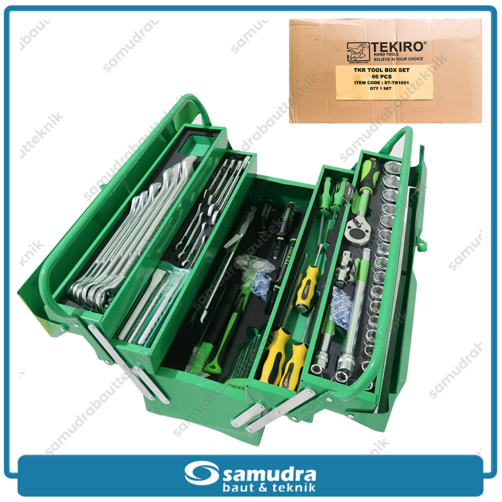 Jual TEKIRO Set 66 pcs Tool Kit Toolboox Besi Perkakas Socket Wrench ...
