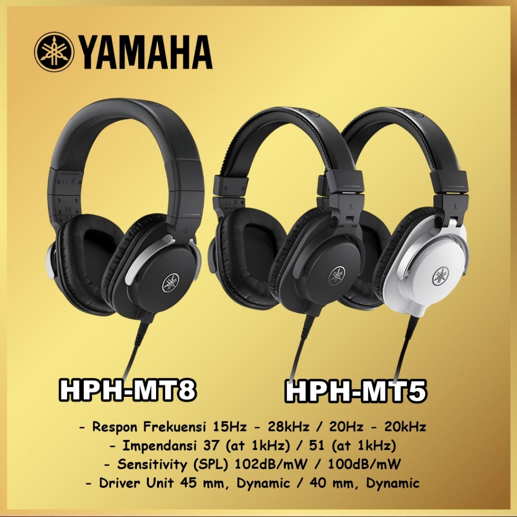 Jual Yamaha HPH-MT5 MT8 Studio Monitor Headphones MT5W MT 5 5W 8 8W HPHMT5 HPHMT8 | Shopee Indonesia