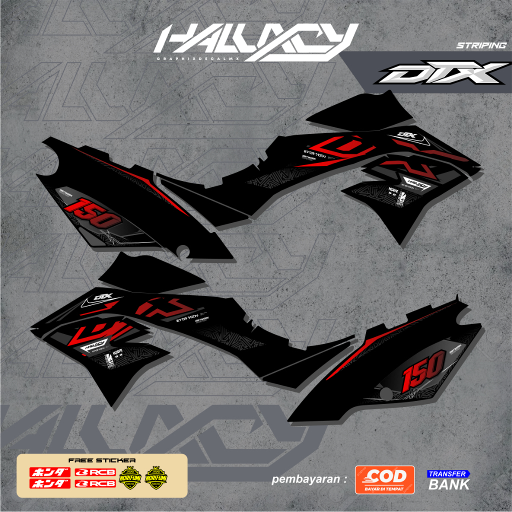 Jual STICKER STRIPING KLX D-TRACKER MOTIF GRADASI CHROME HOLOGRAM ...