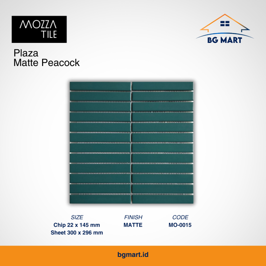 Jual MOZZA TILE Keramik Mozaic Plaza Matte Peacock 22 x 145 mm | Shopee ...