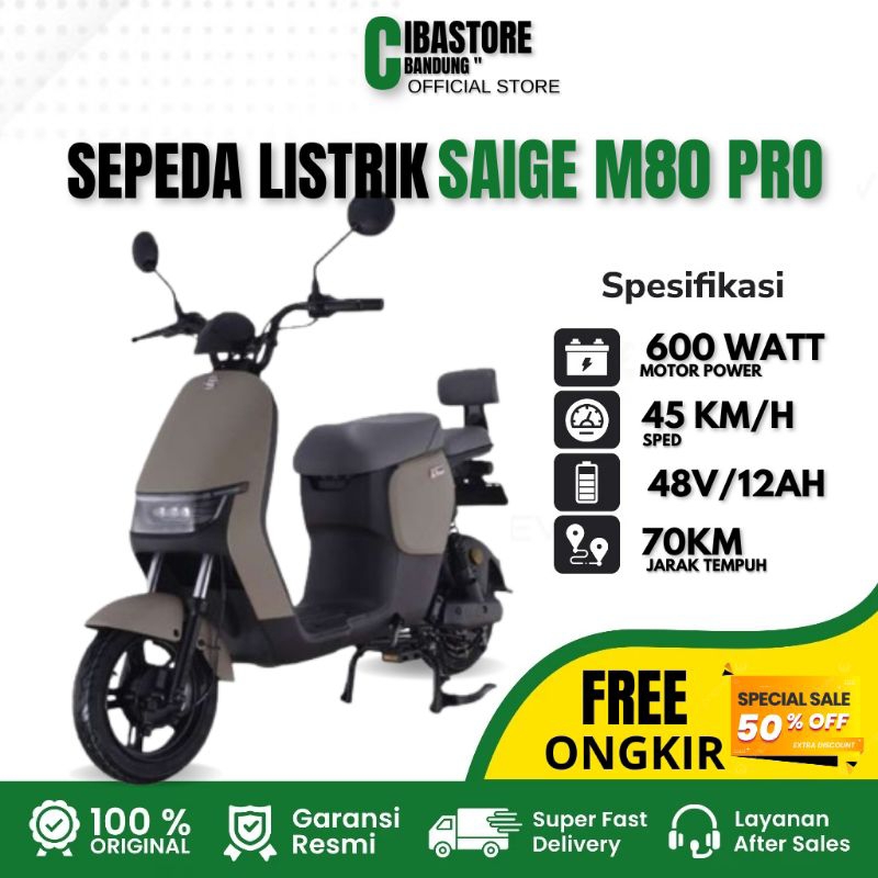 Jual Sepeda listrik SAIGE m80 pro 600 Watt 48V/20Ah bergaransi | Shopee ...