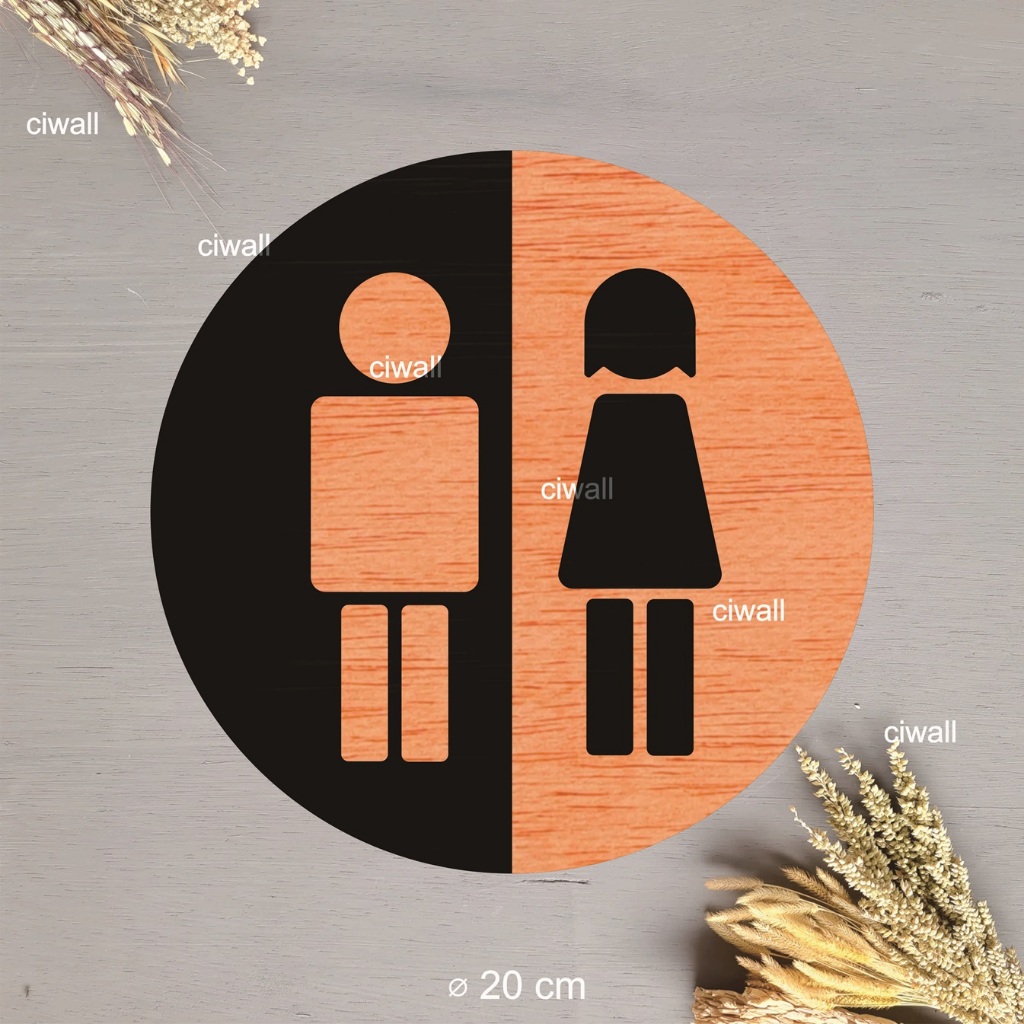 Jual Sign Logo Toilet Tanda Papan Toko Signage WC Kamar Mandi Kayu ...