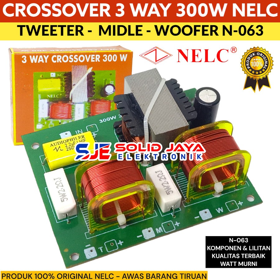 Jual CROSSOVER 3 WAY TWEETER MIDLE WOOFER 300W N063 NELC - CROSOVER ...