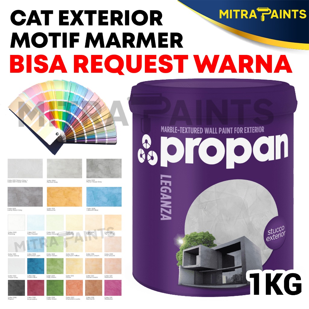 Jual PROPAN LEGANZA STUCCO EXTERIOR 1 KG / CAT TEMBOK OUTDOOR MOTIF ...