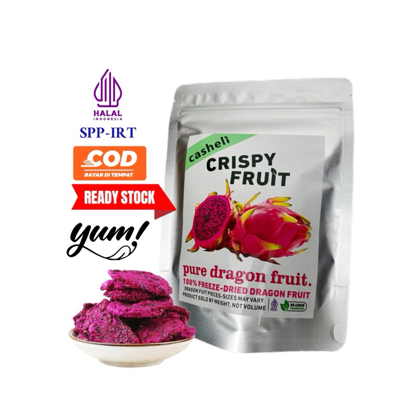 Jual casheli Buah Naga Kering Freeze Dried Dragon Fruit Crunchy Healthy Snack | Shopee Indonesia