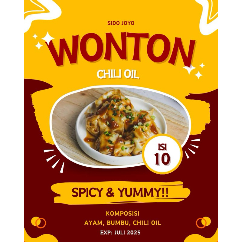 Jual Wonton Chili Oil isi 10 Ica Oca Foods Dimsum Frozen Siomay Minyak Sambal | Shopee Indonesia