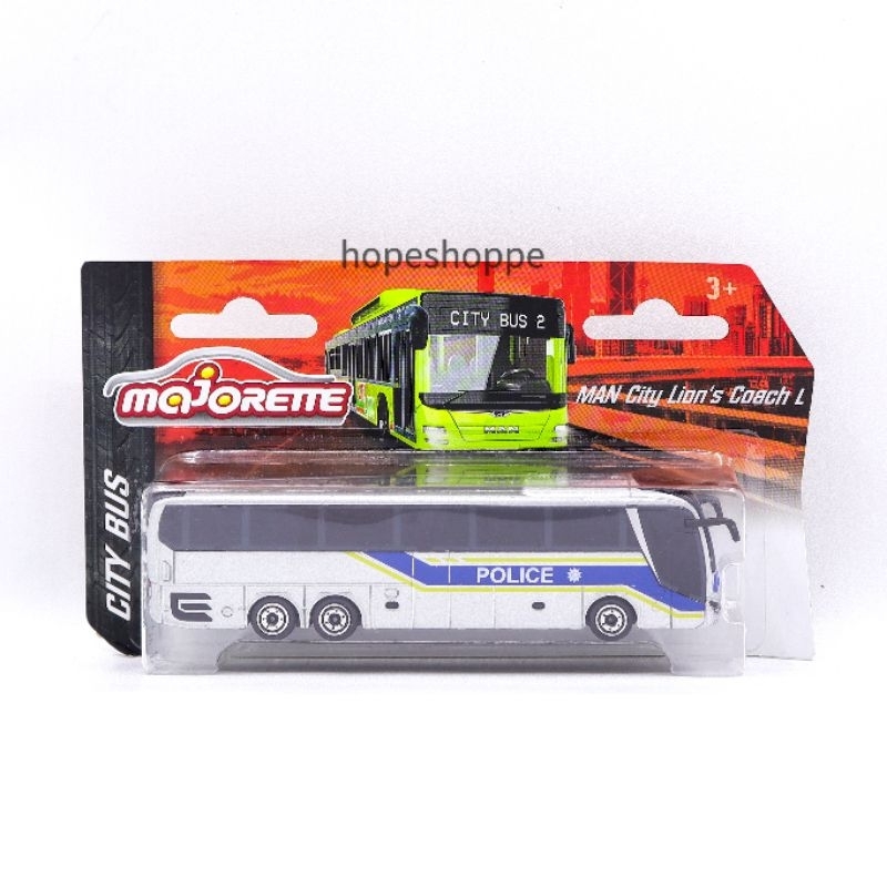 Jual Majorette City Bus MAN Lion's Coach L Police Original Diecast Bis ...